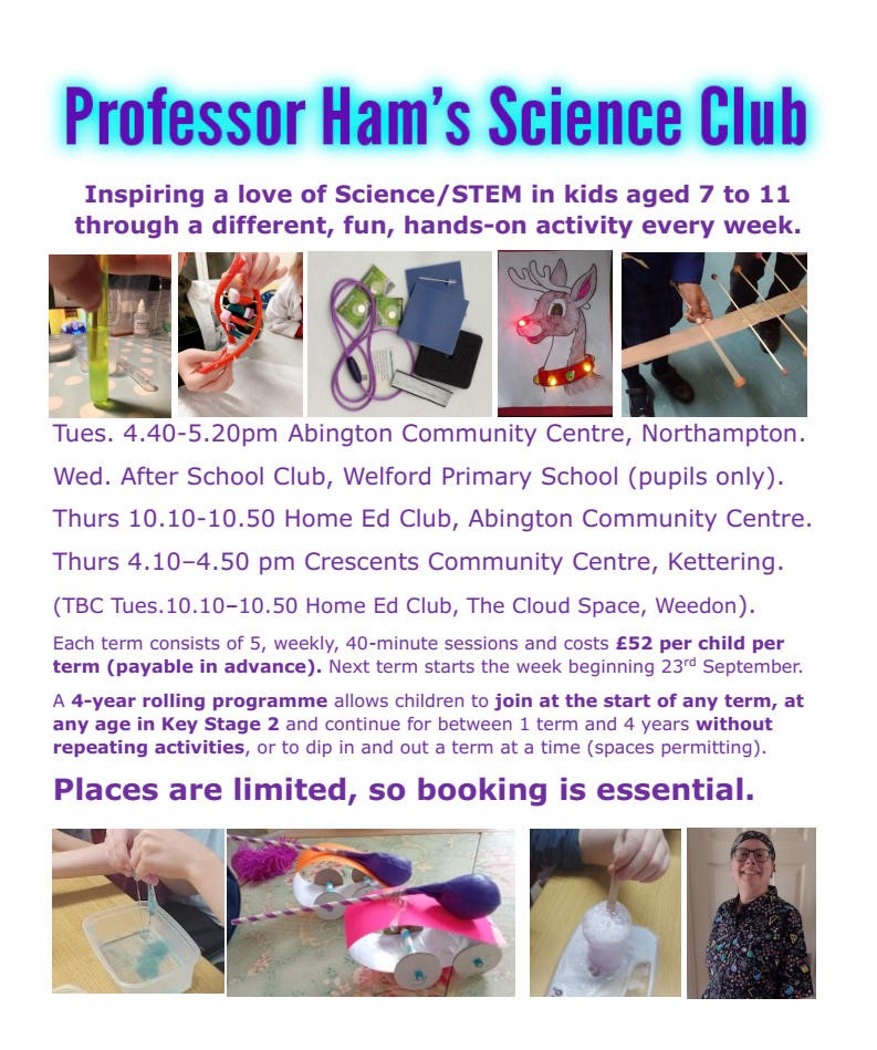 Professor Ham's Science Club – Inspiring kids aged 7 to 11 to develop a ...